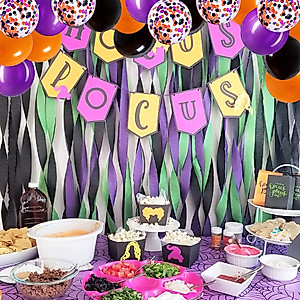 Halloween Latex Balloons 70Pack, 12inch Black Orange White Confetti Hocus Pocus Ballons for Halloween Birthday Hocus Pocus Party Decorations…