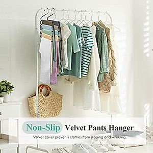 Velvet Pants Hanger Space Saving Non-Slip Jeans Hanger 4 Pack Black Multi-Layer Trouser Hanger, Tank Top Hanger Space Saving Bra Hanger for Closet Organizer Wooden Tie Storage Rack for Camisole (2Pcs)