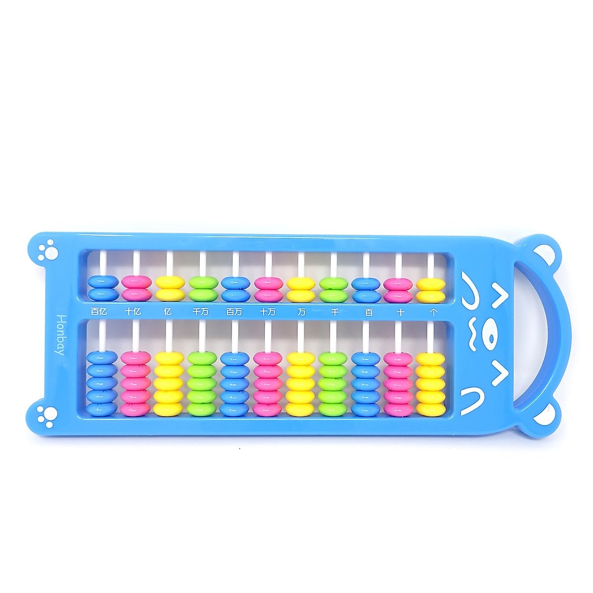 Honbay Cartoon Bear 11 Digits Plastic Chinese Abacus Soroban Arithmetic Tool Calculating Tool, Random Color