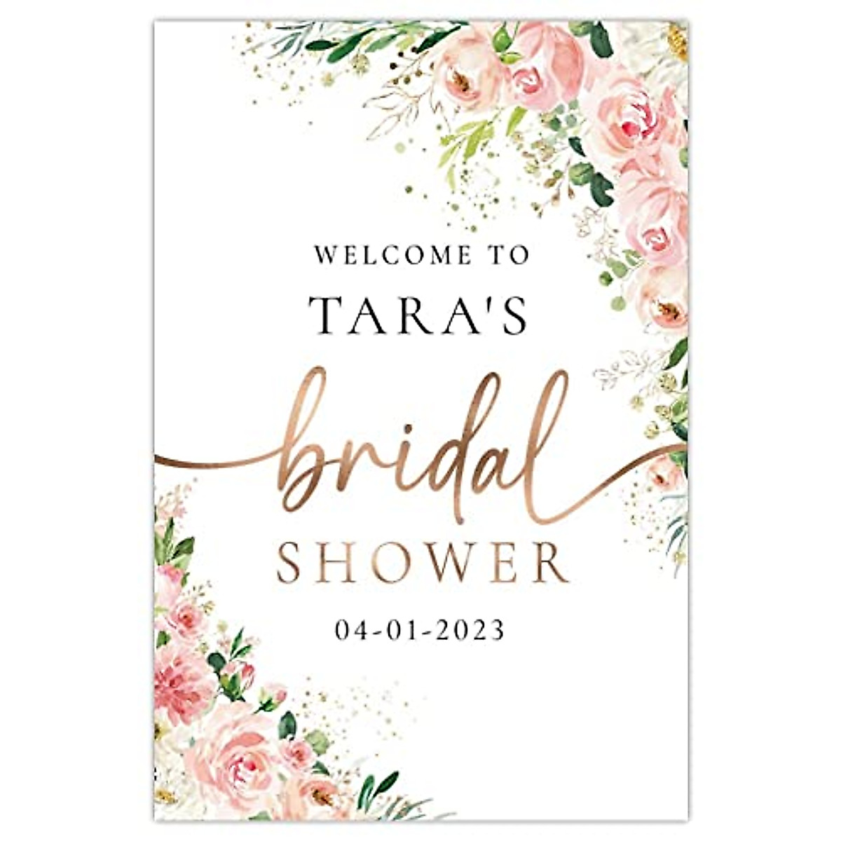 Bridal Shower Sign, Flower Bridal Shower, Greenery Shower Decoration, Greenery Welcome Sign, Custom Design, Welcome Guest Sign