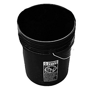 5 Gallon Black Plastic Buckets | 3 Pack | HDPE Plastic | Heavy Duty 90 Ml