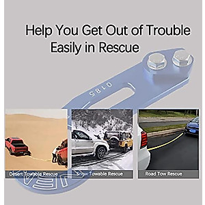 JDM car Accessories Tow Hook Kit for Universal Car Auto Aluminum Rear Towing Hook （Blue）