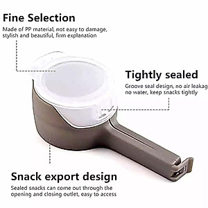 Znsjilo Snack Clips That Pour, Seal and Pour Bag Clip, Reusable Bag Clips with Pour Spout, Food Storage Sealing Clips with Pour Spouts, Household Moisture Bag Clips for Food (4Pcs Green)