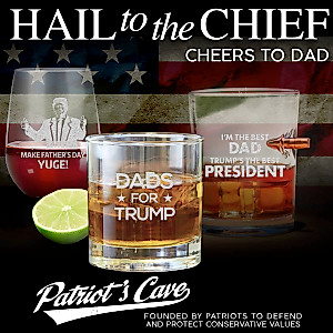 Patriots Cave Liberal Tears | Laser Etched 11 oz Bourbon Whiskey Rock Glass | Old Fashioned Whiskey Tasting Glasses For Men | Gifts For Men | Trump Glass | Made In USA