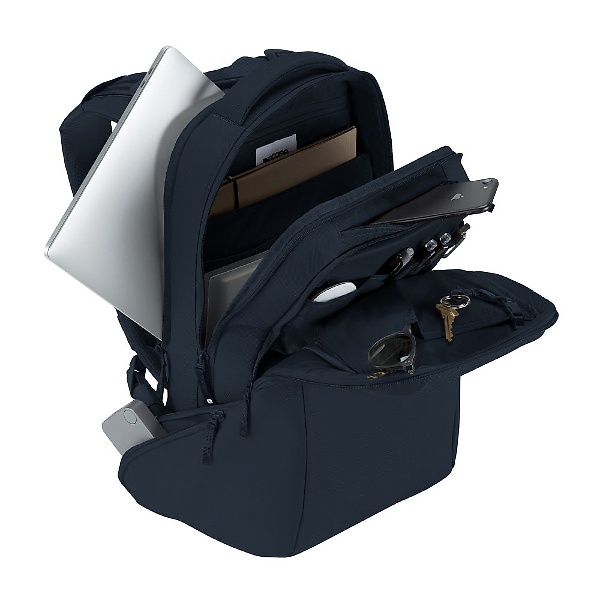 Incase ICON Durable Travel Backpack + Laptop Bag Made with Strong 840 Nylon - Fits 16-inch Laptop - Compact Carry On Backpack for Travel (19 x 13 x 9 in) - Navy Blue