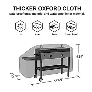 AJinTeby 28 inch Griddle Cover for Blackstone 28" Griddle 1529 Cover and Other Flat Top Grill Griddle 600D Heavy Duty Waterproof Griddle Grill Cover