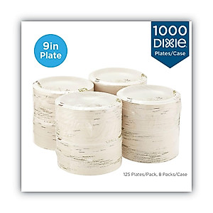 Dixie UX9PATH Pathways Soak-Proof Shield Mediumweight Paper Plates, 8 1/2", Grn/burg, 1000/ct