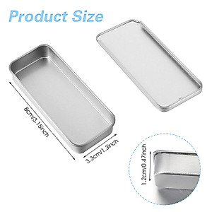 Gjinxi 3PCs Metal Storage Tin Box with Lid, Portable Empty Household Storage Box, Rectangular Tins Container for Key, Candy, Coin, Earrings, Home Organizer Tin Holders Box Set for DIY Use