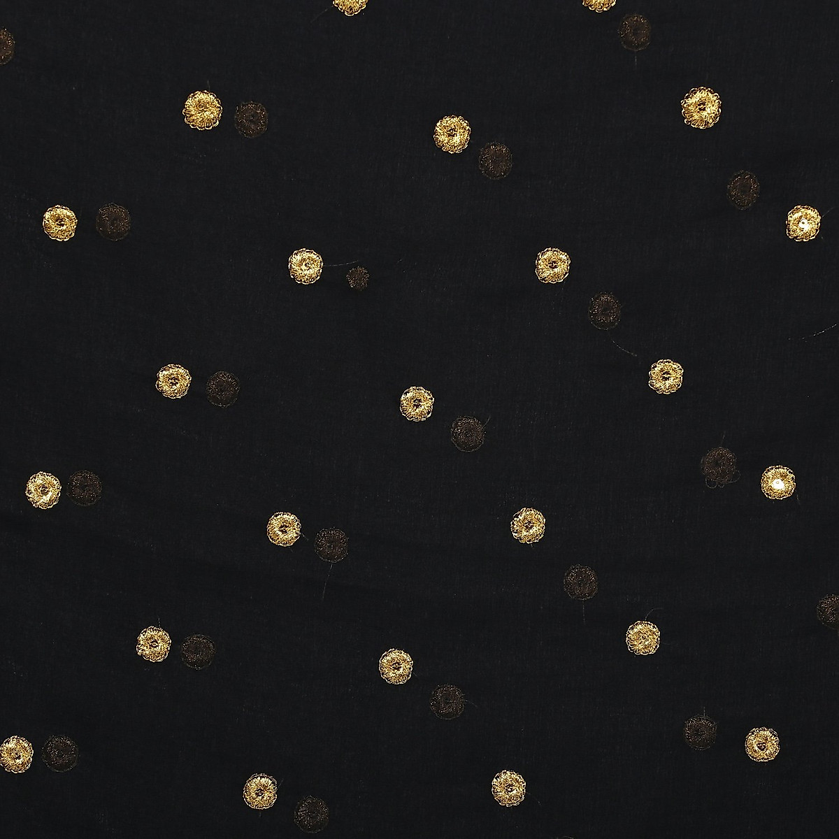 DUPATTA BAZAAR Women's Embroidered Black Chiffon Dupatta