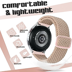 22mm Braided Solo Loop Band Quick Release Compatible with Samsung Galaxy Watch 3 45mm/Galaxy Watch 46mm/Gear S3 Frontier/Classic/Garmin Venu 3/Venu 2/Vivoactive 4/Fossil Gen 6 44mm Bands Women Men