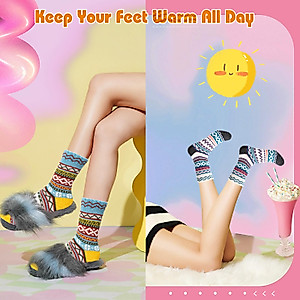 HiTauing 10 Pack Women Socks Winter Wool Sock Gifts for Women Soft Warm Thick Cozy Crew Socks Christmas Gifts Socks One Size