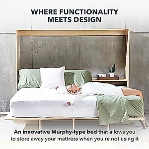 Lori Beds, Murphy Bed, Hideaway Bed, Space Saving Furniture, Wall Bed, Horizontal Wallbed, Bed Frame Only, Manual Fold, Size-Queen, White