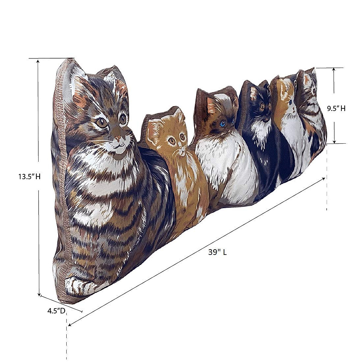 Lily's Home Door Draft Stopper and Air Seal Gap Blocker, Fits 36 Inch Wide Flush Doors, Ideal Solution for Cold or Hot Air Drafts, Cat Lovers Design (37" Wide, 2 Lbs. Weight)