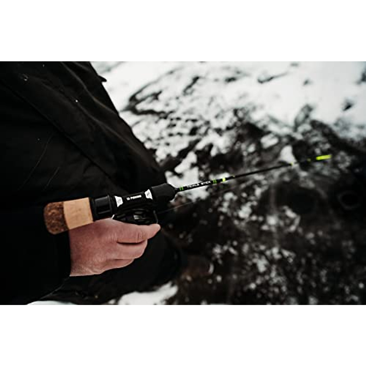 13 FISHING - Tickle Stick - Ice Fishing Rod - Gen 3 - 38" L (Light) - Hole Hopper Rod - 1/16-1/8oz - PC2 Flat-Tip Blank - TS3-38L Black