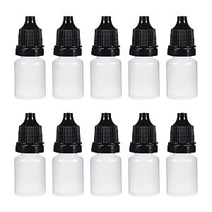 uxcell Plastic Dropper Bottles, 5ml/0.17 oz Empty Squeezable Dropper Bottle with Cap, Black, Pack of 10