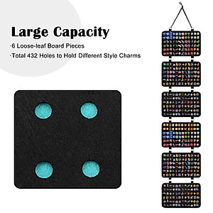 JUXYES Shoe Charms Organizer Wall Hanging Collection Holder, 6 Loose-leaf Board Pieces Croc Shoe Charms Display Hanging Decoration Croc Charms Collection Storage Organizer