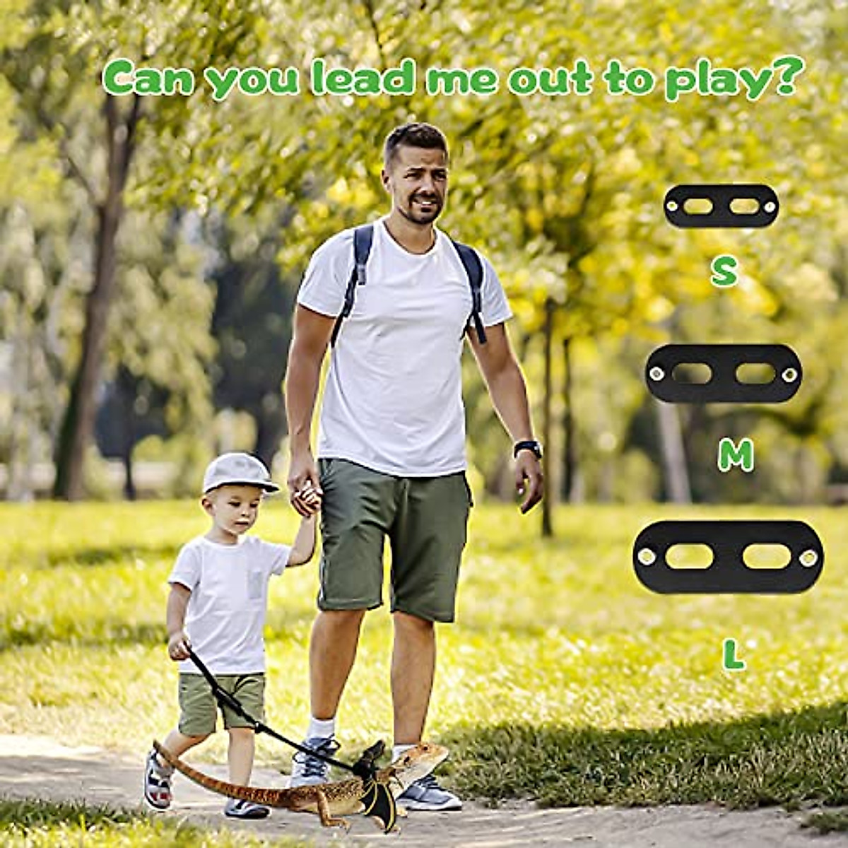 GSPNGFGI Adjustable Lizards Sling Carrier, Bearded Dragon Sling, Bearded Dragon Carrier with Harness for Lizards, Guinea Pig and Small Pets Reptile Carrier Safety Outdoor Walking