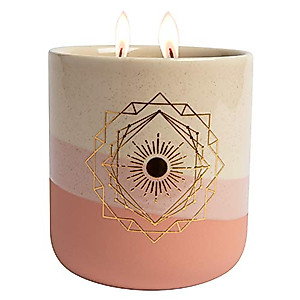 Aromatherapy Scented Candle, Gratitude, 11 oz - Grapefruit & Rose - Essential Oil Soy Wax Candle Gift for Home - Inner World Series