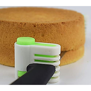 2PCS DIY Cake Slicer , Stratification Auxiliary , Bread Slice , Toast Cut, 5 Layers Leveler Slicer , Kitchen Fixator Tool (2, Green)