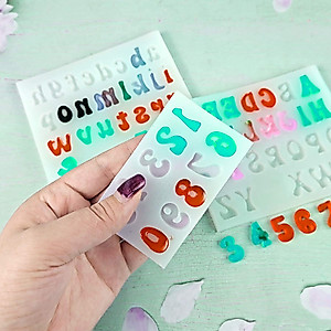 Palksky 3Pcs Mini Letter Resin Molds - Small Silicone Number Alphabet Epoxy Casting Mold for DIY Keychain Pendant Earring Jewelry, Gummy Candy Chololate Cake Decoration