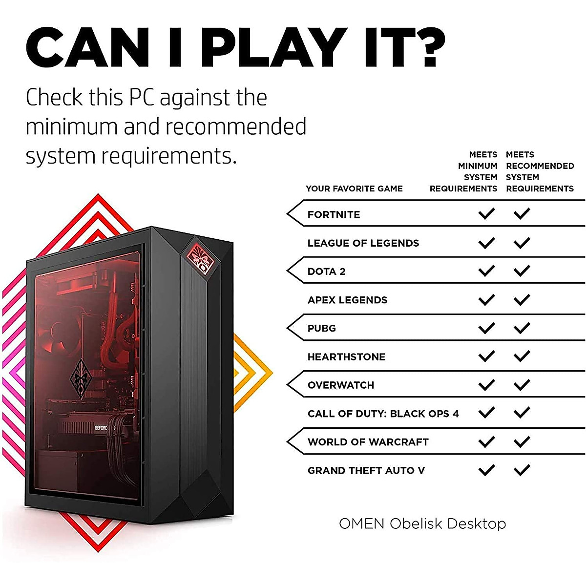 OMEN Obelisk Gaming Desktop Tower Computer, 8-Core i7-9700K Up to 4.9GHz, GeForce RTX 2080 Super 8GB (32GB DDR4 RAM | 1TB SSD | 1TB HDD) VR Ready, Windows 10 Home