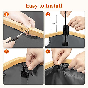 Lifewit 120L Laundry Basket with Lid, Clothes Hampers for Laundry with Bamboo Handles and A Removable Laundry Bag, Large Foldable Laundry Hamper for Bedroom, Bathroom, Dorm, Laundry Room, Dark Gray