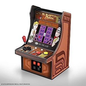 My Arcade Micro Player Mini Arcade Machine: Elevator Action Video Game, Fully Playable, 6.75 Inch Collectible, Color Display, Speaker, Volume Buttons, Headphone Jack, Battery or Micro USB Powered