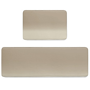 ARTSHOWING Kitchen Rug Sets Modern Gradient Art 2 Pieces Super Absorbent Non Slip Durable Kitchen Rugs, Anti Fatigue Standing Comfort Mats for Home Office Laundry Sink, Brown Khaki Gradient