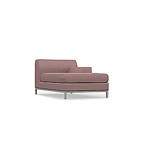 COMFORTLY Chaise Lounge Slipcover Replacement Hand Made Compatible with KRAMFORS Chaise Longue Armrest Right - Covers ONLY (Linen Blends - Flamingo)