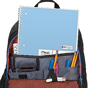 Mead Spiral Notebooks, 6 Pack, 1-Subject, Wide Ruled Paper, 8" x 10-1/2", 70 Sheets, Color Will Vary (930050-ECM)