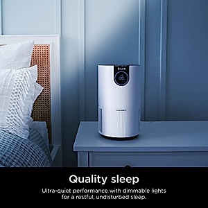 Shark HP102 Clean Sense Air Purifier for Home, Allergies, HEPA Filter, 500 Sq Ft, Small Room, Bedroom, Office, Captures 99.98% of Particles, Dust, Smoke & Allergens, Portable, Desktop, White