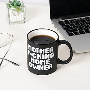 Housewarming Gifts for Men, Women - First Home House Gifts For New Home Owner - Funny First Time House Warming Gift Ideas - Mother Effing Homeowner - Matte Black Mug, 11.5oz Coffee Cup