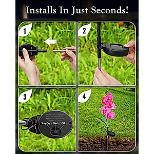 3 Pack Solar Garden Lights, Newest Version Solar Lights Outdoor Decorative, Flower Lights for Yard, Garden Decoration, Christmas Decoration Outdoor Yard