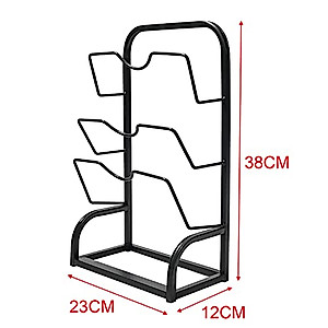 ikare Pot Lid Organizer Rack For Bakeware Pot Lid Holder Organizer Scratch Protection Lid Stand Wall Mounted Pan Lid Holder (Black)