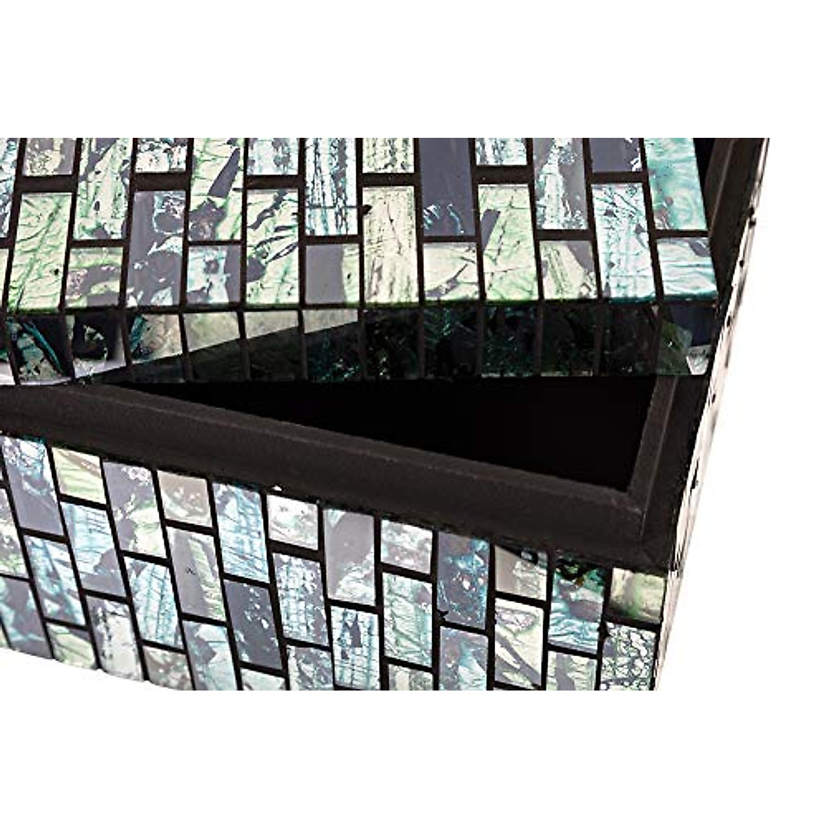 IMAX 96114-3 Aramis Set of 3 Mosaic Boxes, Black/Blue