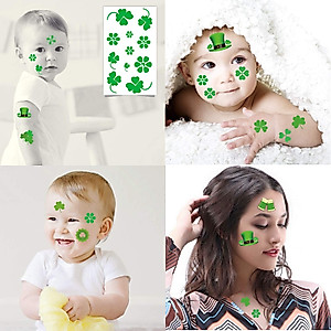 St. Patrick's Day Green Shamrock Tattoos Irish Shamrock Tattoos for Party Parade Family School