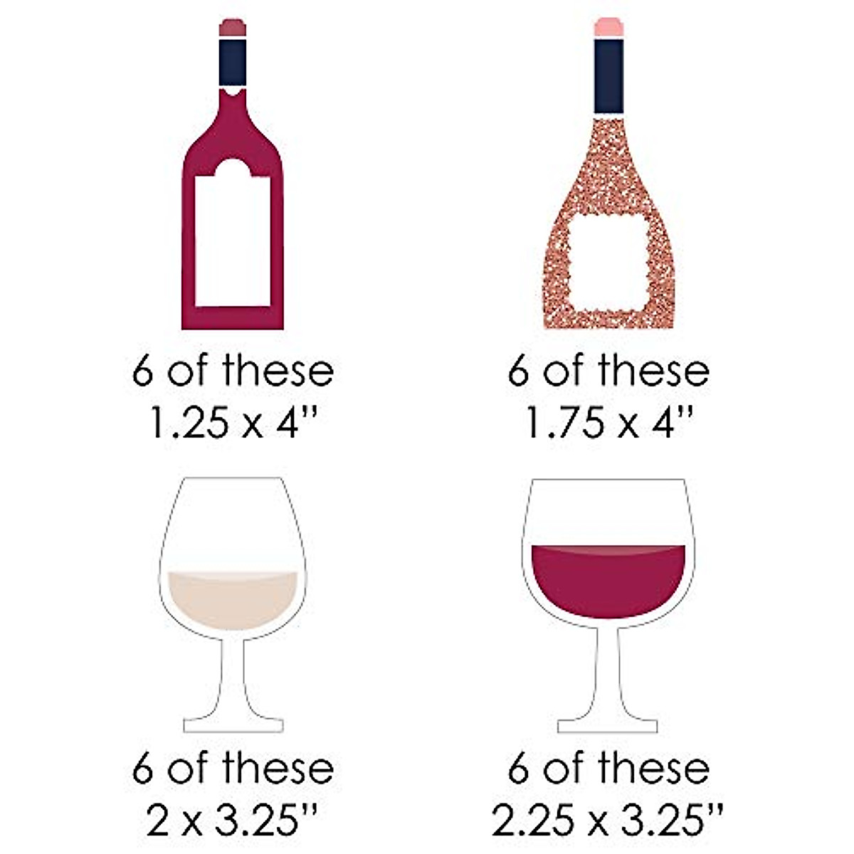 But First, Wine - Paper Straw Decor - Wine Tasting Party Striped Decorative Straws - Set of 24