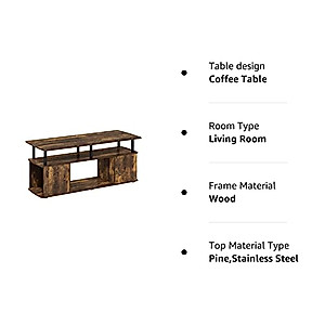 Furinno JAYA TV Stand for TVs up to 50 Inch with Open Storage, Amber Pine/Black