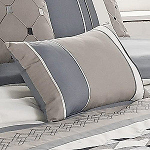 Riverbrook Home Country Manor Comforter Set, King, Beren - Blue/Tan/Ivory, 7 Piece Set