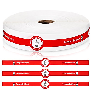 Skyygemm Safe Secure Tamper Evident Seals Stickers for Drink Lids 1" x 9" Food Delivery Stickers Sealed for Freshness Labels Drink Food Tamper Proof Stickers Tamper Evident Tape (Red,500 Pcs)