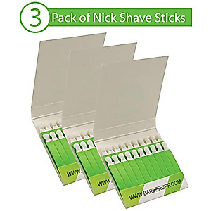 BARBERUPP Styptic Stick Shave Accessories (Green Stix, 3 Pack) Stops Bleeding For Razor Nicks For Men & Women - Sanitary and Great For Barbers or Personal