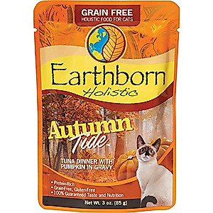 Earthborn Holistic Grain Free Wet Cat Food in Gravy Pouches - 3 Ounces Each - 3 Flavors - Riptide Zing, Autumn Tide, and Upstream Grill (12 Pouches Total)