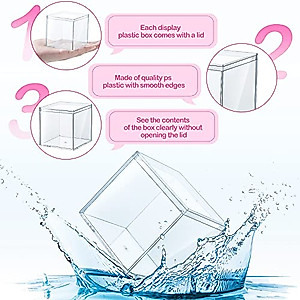 Clear Acrylic Plastic Square Cube Small Acrylic Box with Lid Storage Mini Acrylic Boxes Square Display Box Organizer Containers for Candy Pill, Tiny Jewelry, Gifts, 2.56 x 2.56 x 2.56 Inch (26 Pieces)