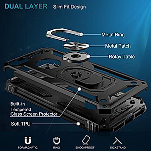 LUMARKE iPhone SE Case(2016),iPhone 5s Case,iPhone 5 Case with Tempered Glass Sreen Protector,Pass 16ft Drop Test Military Grade Cover Protective Phone Case for iPhone 5/5s/SE 2016 Black