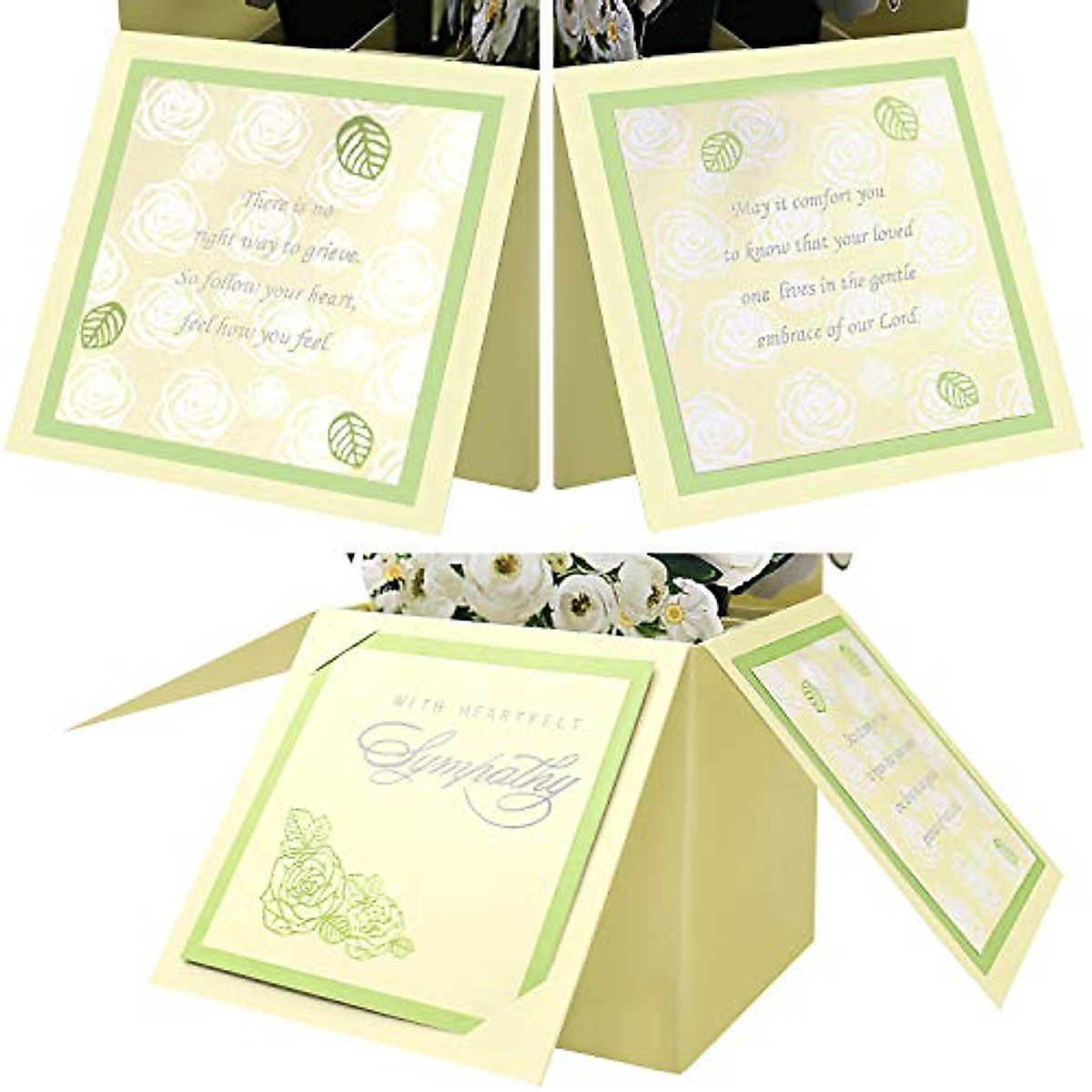 Oritouchpop Sympathy Pop Up Box Card, Healing Floral Pop Up Card for Religious Sympathy, Condolence, Get Well Soon Card, Funeral, Bereavement, Memorial