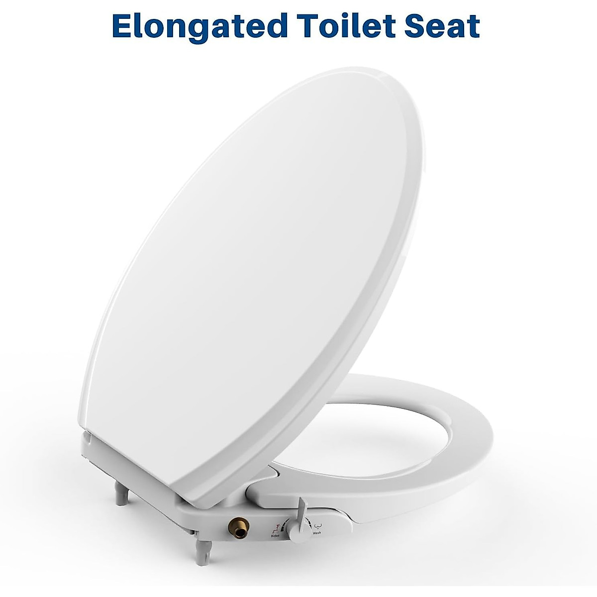 wOod-it Non-Electric Bidets Attachment, Bidet Toilet Seat, Fits Elongated Toilets with Dual Nozzle System, Ambient Water Temperature, Easy Installation