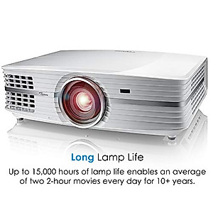 Optoma UHD60 True 4K UHD Projector, Bright 3000 Lumens, Entertainment and Movies, Rec.2020 with DCI-P3 for Wide Color Gamut, HDMI 2.0 and HDR10, WHITE