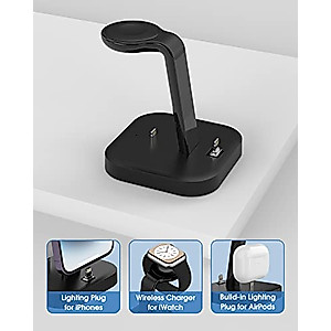 Charger Stand for Apple Multiple Devices, Fanisic Wireless Charger for Apple iWatch 8/SE/7/6/5/4/3/2, Fast 3 in 1 Charging Dock/Station for iPhone 14/13/12/11/X/8/7/6/5Series AirPods Pro 2/Pro/3/2/1