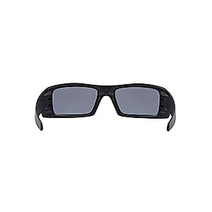 Oakley GASCAN OO9014 Sunglasses for Men + Vision Group Accessories Bundle(Matte Black/(Matte Black/Grey/Blue Line on Oakley Logo (901411), 60)