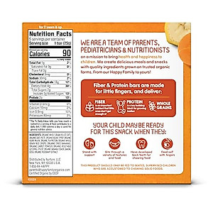 Happy Tot Organics Fiber & Protein Soft-Baked Oat Bars Organic Toddler Snack Banana & Carrot, 0.88 Ounce Bars, 5 Count Box (Pack of 6)